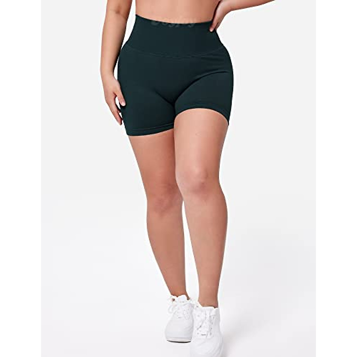 VOYJOY Women Workout Shorts 3.6" Scrunch Butt Lifting Gym Shorts Seamless Yoga Biker Shorts