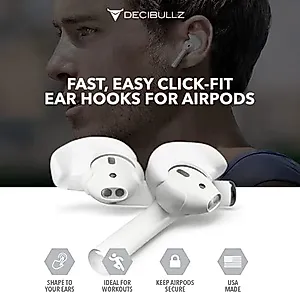 Decibullz Custom Moldable Covers and Ear Hooks, Universal Earbuds Accessory, Compatible with Apple AirPods(r) and EarPods