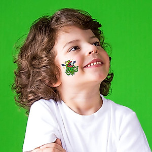 ArtCreativity Alien Temporary Tattoos for Kids, Pack of 144, Funny Extraterrestrial Tattoos, Outer Space Birthday Party Favors, Goodie Bag Fillers, Non-Candy Halloween Treats, 12 Assorted Designs