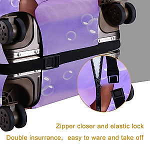 ZgaidIta Black Girl Bubble Luggage Cover Washable Suitcase Protector Anti-scratch Suitcase cover S(18-22 inch luggage)
