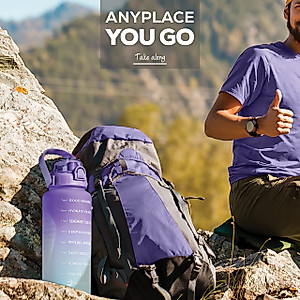 YOU GOT THIS LIVING Motivational Water Bottle with Time Marker,Half Gallon Water bottle with Straw 64 oz/2.2L Gym Water Bottle, Achieve All-Day Hydration SpillProof, BPA FREE