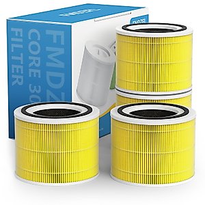 Core 300 Replacement Filter Compatible with LEVOIT Core 300 Core 300S VortexAir Purifier, 3-in-1 Pre-filter, H13 Grade True HEPA and Activated Carbon Filter, Core 300-RF-PA, 4-Pack