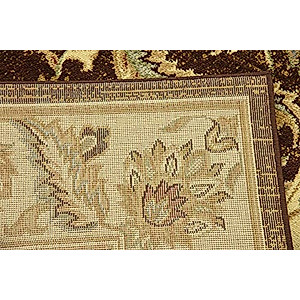 Unique Loom Voyage Collection Traditional Oriental Classic Intricate Floral Design Area Rug, 5 ft x 8 ft, Brown/Gold