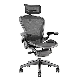 Open Box Herman Miller Aeron Fully Loaded, Adjustable Headrest, Aluminum