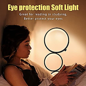 JIRTH LED Floor Lamp for Living Room 3 Brightness Levels Dimmable Touch Switch Modern Ring Tall Standing Lamp 42 Inches 36w Art Deco Floor Light for Bedroom Home Office Reading (Black)