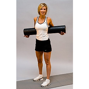 J/Fit Extra Firm Foam Roller- High Density Supreme Roller For Muscle Therapy & Deep Tissue Massage- Myofascial Stress Release - Black, 36-Inch