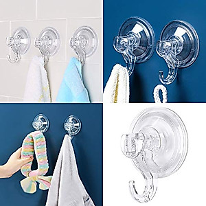 10 Pack Suction Cup Hooks & Wall Hooks - Heavy Duty Vacuum Suction Shower Hooks Wreath Hanger Kitchen Bathroom Window Hooks for Towel Loofah Sponge Christmas Wreath