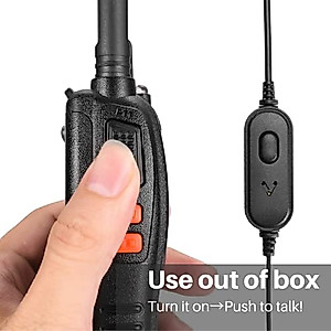 BAOFENG BF-88ST Walkie Talkies for Adults, Portable License-Free Walkie Talkie with Hands Free VOX USB Charging, Two Way Radios Long Range Rechargeable with Earpieces and Chargers (Black, 4 Pack)