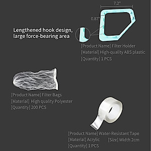 Triangle Tri-Holder Filter,Filter with 200 pcs Sink Strainer Bag Multipurpose RV WashBasin Garbage for Kitchen Food Waste Leftover Garbage