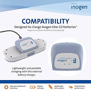 Inogen One G3 External Battery Charger - Lightweight and Portable Charging for The Inogen One G3-0.12 lb. - 3.13 in. W x 2.75 in. L x 1 in. H