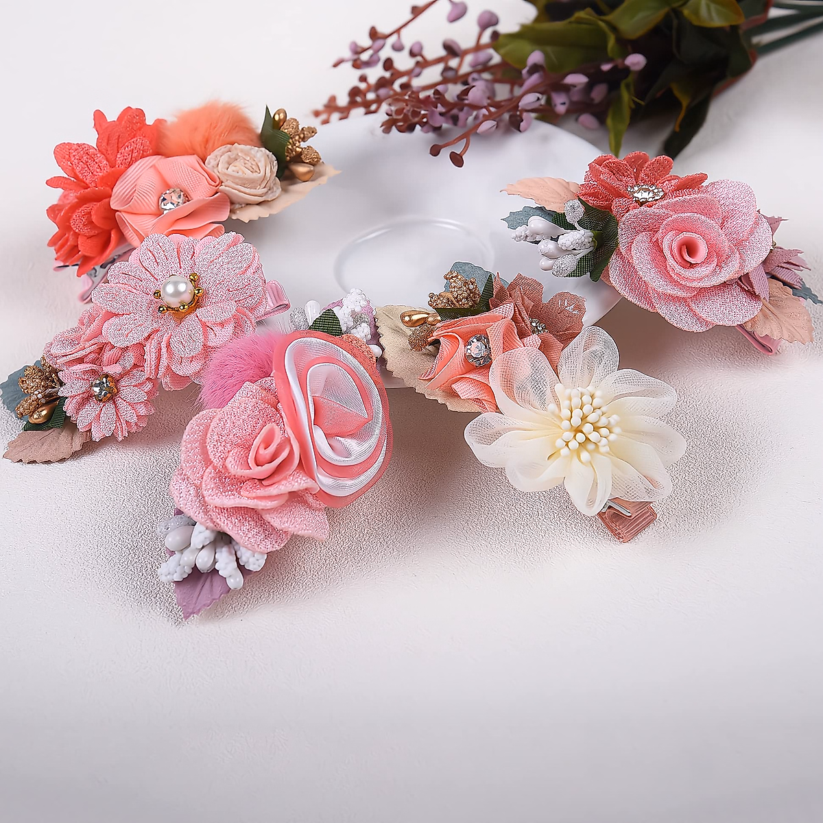 Fsmiling Hair Bows for Girls Alligator Clips Flower Girls Bows Grosgrain Ribbon Bows Hair Accessories for Girls