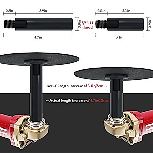 5/8"-11 Angle Grinder Extension Shaft 5/8"-11, Angle Grinder Lengthen Connecting Rod, 2 Pack 80 mm*1/120 mm*1 Thread Angle Grinder Extension Connecting Rod for Polisher and Angle Grinder