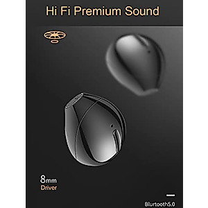 Xmenha White Invisible Earbuds Long Endurance Hours Playtime Mini Bluetooth Earbuds True Wireless Earbuds Stereo HiFi Music IPX5 Waterproof Noise-Cancelling Discreet with Wireless Charging Case