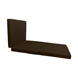 D&D Futon Furniture Brown Trifold Foam Beds 3 x 27 X 75 Inch, Floor Tri-Fold Bed, High Density Foam 1.8 Pounds