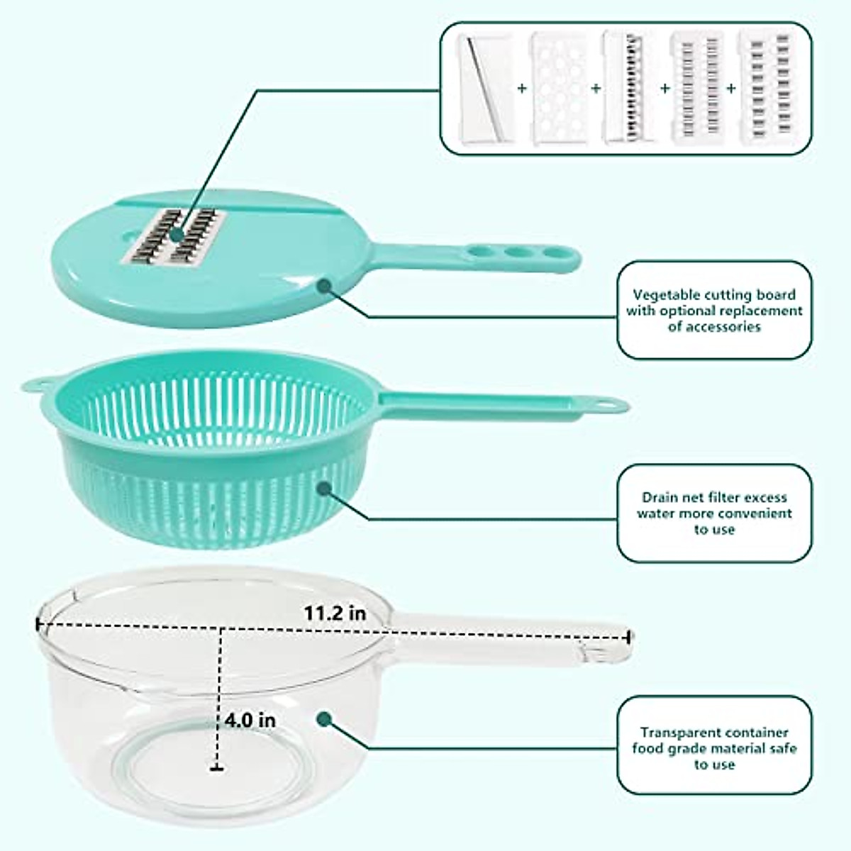Vegetable Chopper, 12 in 1 Food Slicer, With Container Veggie Chopper, Mandolin, Multifun vegetable cutter slicer, Vegetable Slicer, Kitchen Gadgets, Food Chopper Manual, Mandoline Slicer For Kitchen