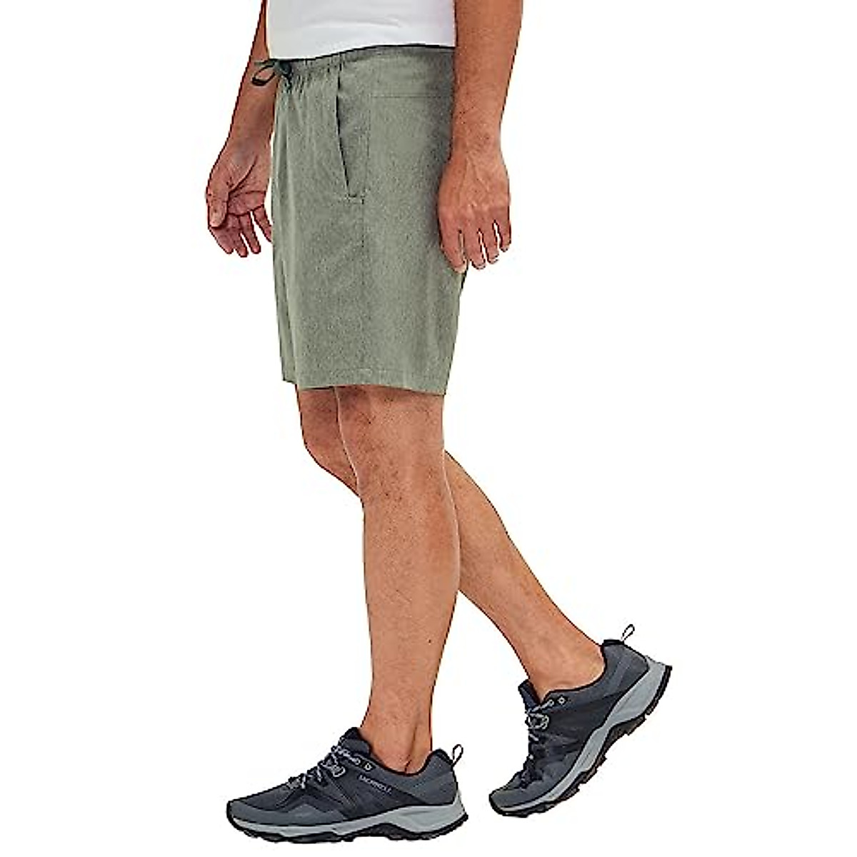Eddie Bauer Men's Woven Tech Pull On Stretch Training Athletic Shorts, Quick Dry Lightweight Workout Running Shorts with Pockets - Duck Green XL