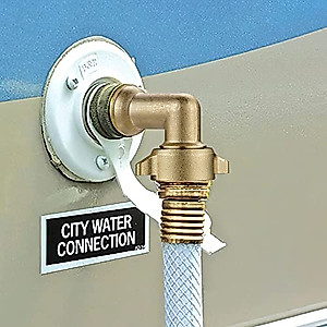 VOLTORB 90-Degree Hose Elbow 3/4" Garden Hose Connector Solid Brass Adapter for RV Water Intake, Outdoor Water Conntection, 2-Pack