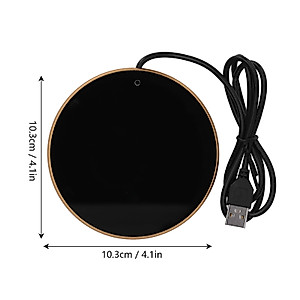 5V 2A USB Candle Warmer, 4.1in Coffee Mug Warmer Cup Warmer Smart Power Off Function 55°C Constant Temperature for Home for Office(Gold)