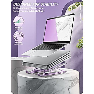 i-Blason Cosmo Laptop Stand, Adjustable Portable Computer Stand Aluminum Alloy Laptop Riser Holder with Multi-Angle Stand Compatible with MacBook Pro/MacBook Air, 7-17.3" Laptops & Tablets (Purple)