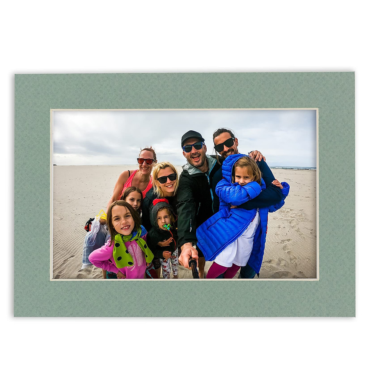 12x18 Mat Bevel Cut for 11x15 Photos - Acid Free Seafoam Green Precut Matboard - For Pictures, Photos, Framing - 4-ply Thickness