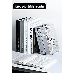 Bookend-Plastic Acrylic Bookends，Bookends，Book Ends for Shelves，Bookshelf Book Holder，Heavy Duty Book Ends (Transparent Book Ends)