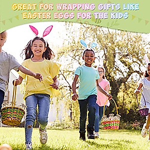 50 Pcs Easter Burlap Bags with Drawstring Bunny Burlap Gift Bag Burlap Bunny Bag Gift Wrap Bags Goody Bags for Kids Easter Party Favor Supply DIY Craft