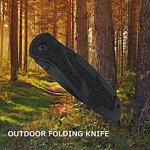 7.8 Inch Black Blur Pocket Knife, Assisted Opening Folding Knife with Thumd Stud, 8Cr13Mov Steel Blade Aluminum Handle, Serrated Pocket Knife with Pocketclip for EDC