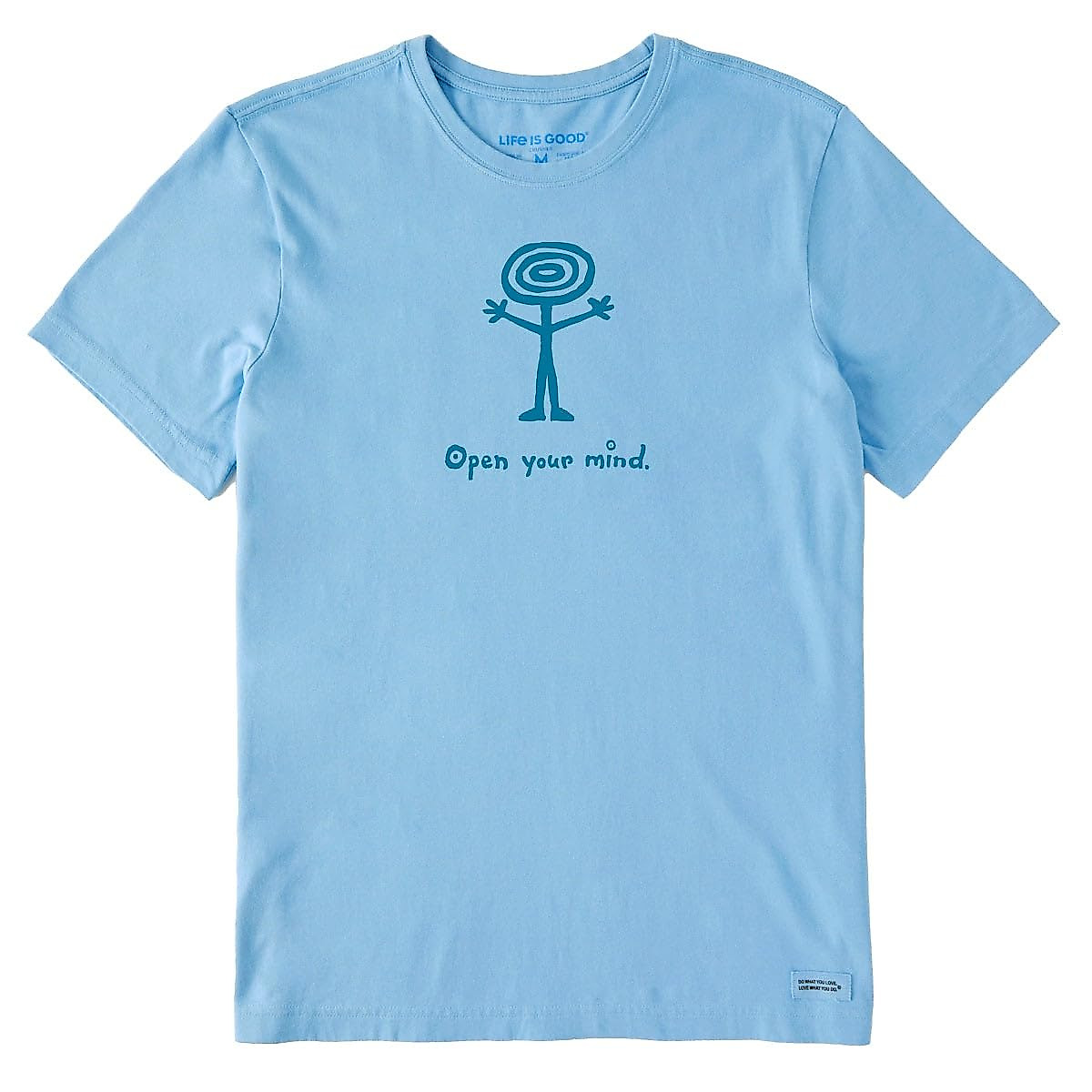 Life is Good. Men's Open Your Mind SS Crusher Tee, Cool Blue