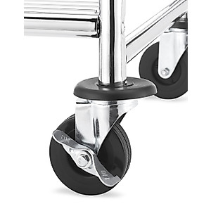 Whitmor Commercial Rolling Laundry Butler with Wire Storage Rack