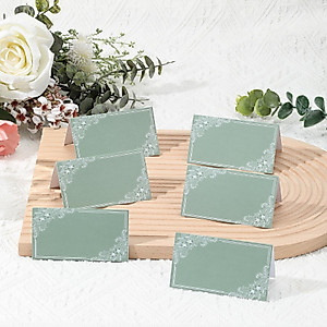 50 Pack Sage Green Place Cards Green Table Card 2 * 3.5 Inch Wedding Table Cards Seat Placement Cards Printable Place Cards For Reception Tables Placement Party