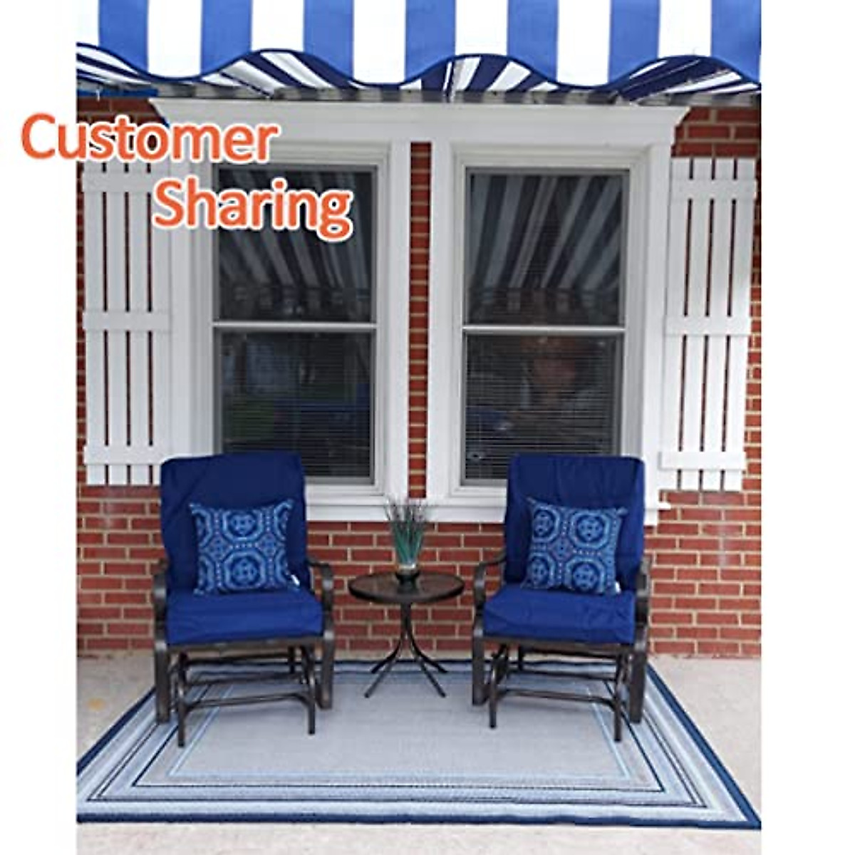 Oslimea Outdoor Seat Cushion Slip Cover 25" x 27", Waterproof Patio Furniture Chair Cushion Cover Replacement Pillow Slip Seat Cushion Cover 2 Pack - Covers Only, Dark Blue