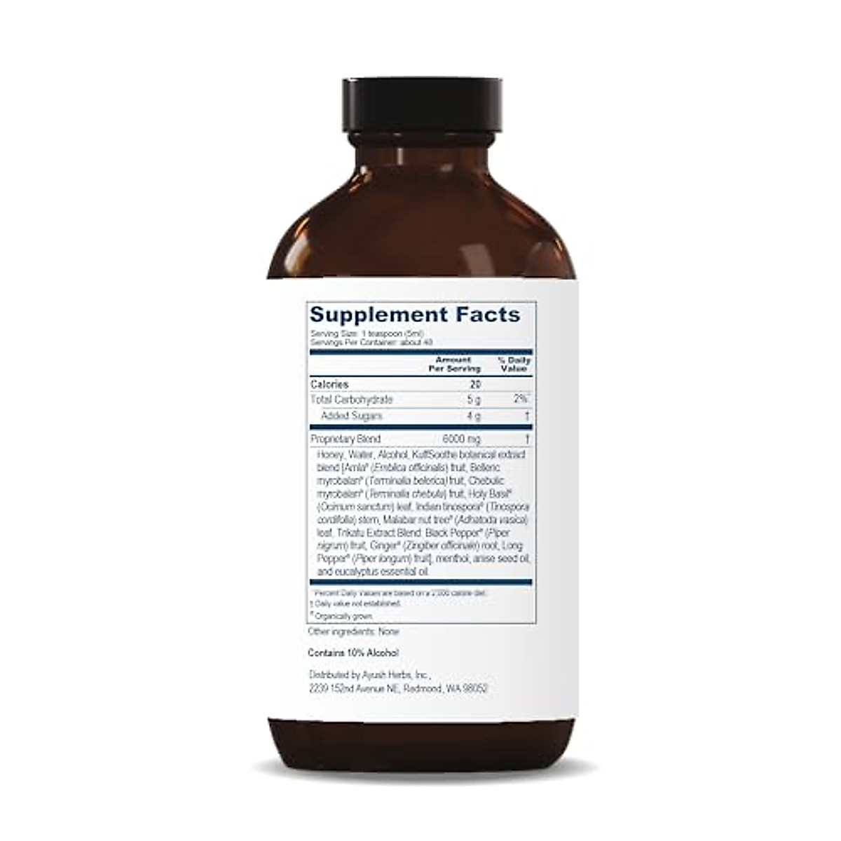Ayush Herbs Kuffsoothe, All-Natural Ayurvedic Throat and Bronchial Wellness Syrup for Adults and Children, Throat and Respiratory Supplement, 8 Fluid Ounces