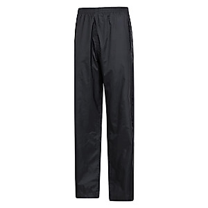 Mountain Warehouse Pakka Womens Waterproof Rain Over Pants - Packaway Bag Black 8