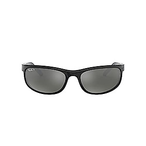 Ray-Ban Men's RB2027 Predator 2 Rectangular Sunglasses, Black/Polarized Dark Grey, 62 mm