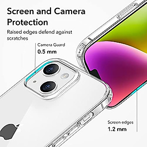 ESR Clear Case Compatible with iPhone 14 Case and iPhone 13 Case, Shockproof Thin Silicone Cover, Yellowing-Resistant Slim Transparent TPU Phone Case, Project Zero Series, Clear