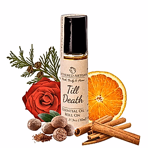 Paraben Free, Alcohol Free - Till Death - Natural Essential Oil Perfume by Lathered Artisan - Plant Based Oil Perfume and Cologne, Nourishing, and Uniquely Handcrafted(Till Death - Roll On)