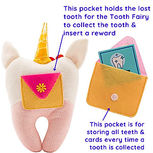 Tooth Fairy Pillow - Our Tooth Fairy Pillows are for Girls and Boys - This Tooth Fairy Kit includes 5 Notecards and a Keepsake Pouch - Super Cute Unicorn Tooth Fairy Gifts for Girls and Boys