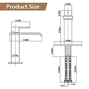 Fransiton Black Waterfall Bathroom Faucet Lavatory Single Handle 1 or 3 Hole Bathroom Sink Faucet Washbasin Faucet with Deck and Pop-up Drain