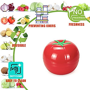 PIVNASY Vegetable and Fruit Storage Containers for Refrigerator, Lemon Tomato Garlic Avocado and Onion Storage, Food Storage Containers with Lids, Pack of 5