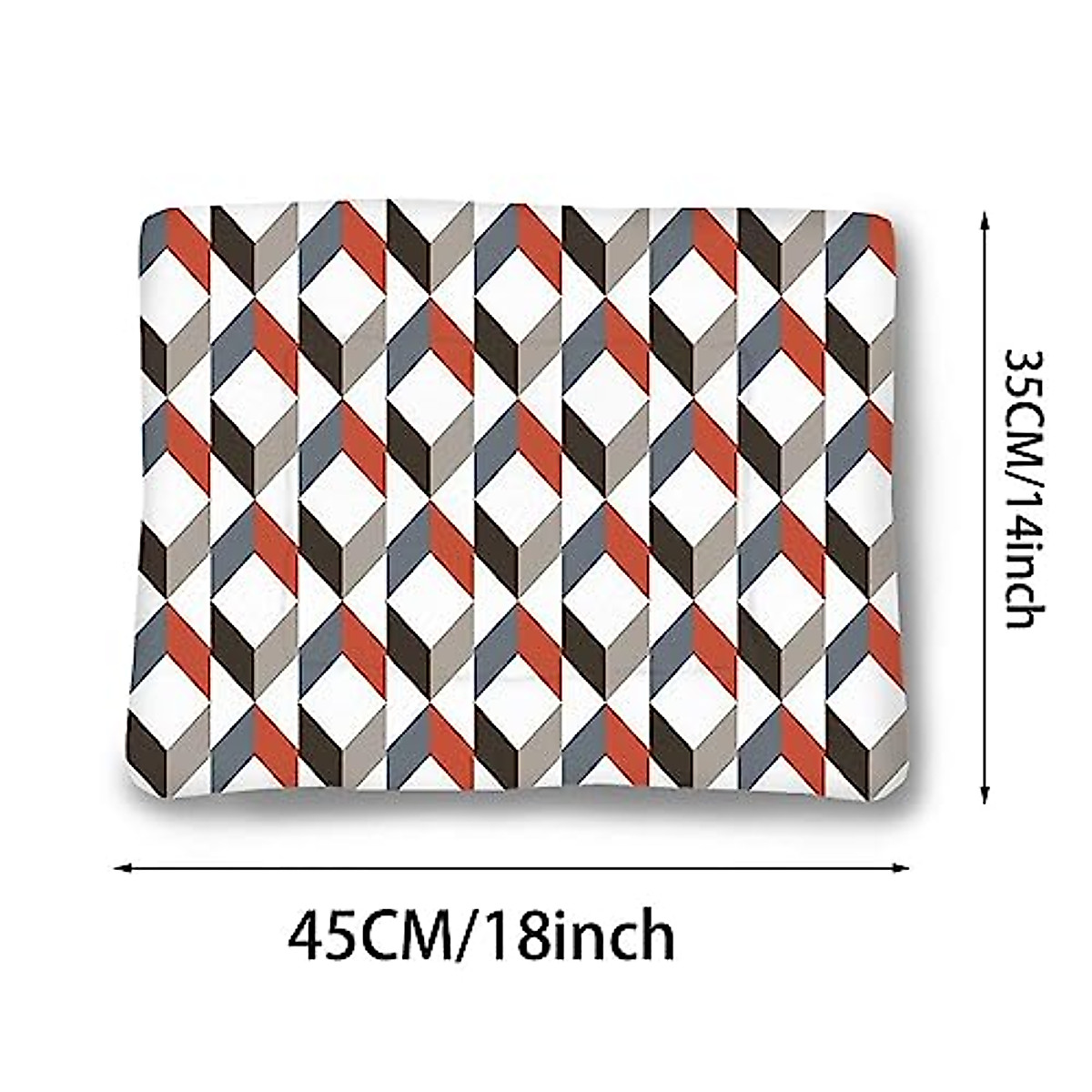 Charcoal Grey White Soft Warm Pet Throw Blanket for Pet Geometric Triangles Squares for Pets Beds Pets Blankets and Kennel Red Black 14" x 18"