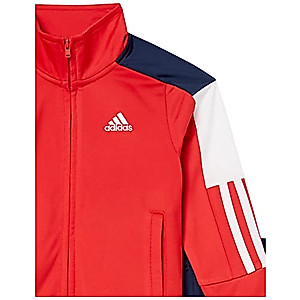 adidas boys Zip Front Tricot Jacket and Track Pants Shorts Set, Vivid Red, 4-8 Years US