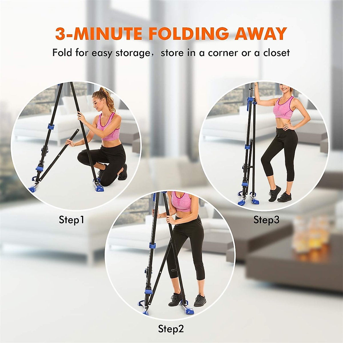 ANCHEER Climber Vertical Climber for Home Use Indoor Folding Climbing Machine with Adjustable Height & LCD Display for Home Office and Gym Simple Assembly