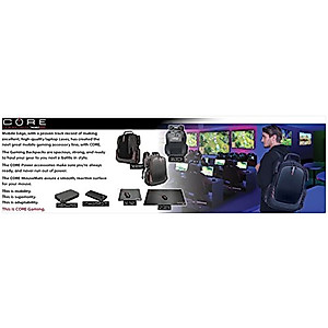 Core Gaming Laptop Backpack From Mobile Edge Core Gaming, 17.3 Inch, External USB 3.0 Quick-Charge Port w/Built-in Charging Cable, Patch Panel - Black w/Red Trim - MECGBPV1