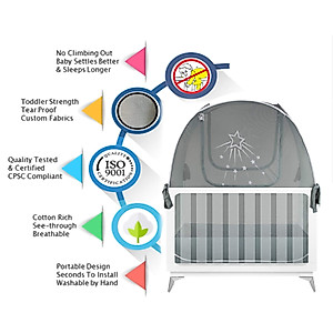 Aussie Cot Net Baby Crib Tents Twin 2 Silver Star Crib Tents to Keep Baby from Climbing Out - Crib Mosquito Netting