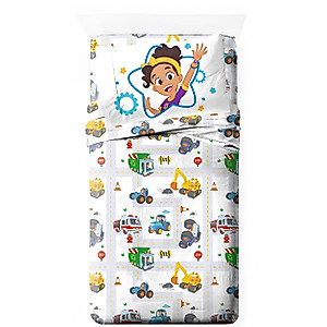 Jay Franco Blippi & Meekah Trucks Sheet Set - Twin Size Sheet Set - Super Soft Kids Cartoon Vehicles 3 Piece Bedding Set - Microfiber Sheets