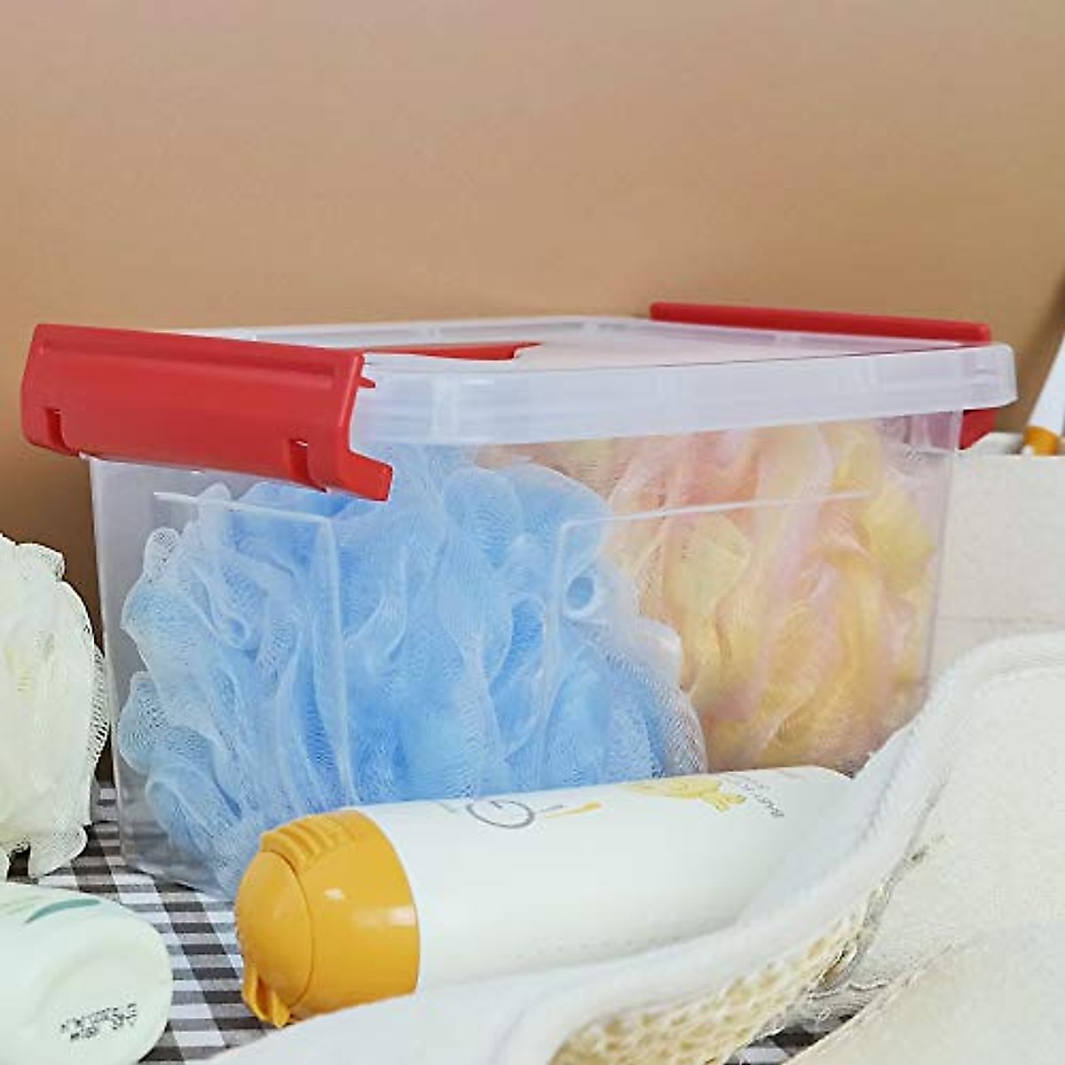 Kiddream 3 Quart Small Plastic Box, Storage Containers with Lids Set of 6