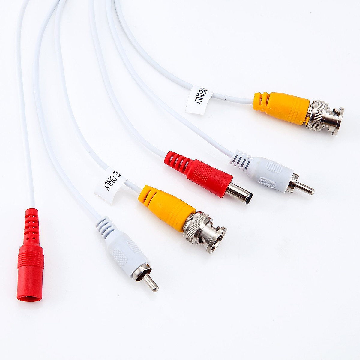 4 x 60ft Security Camera BNC Cable,Video Audio with Power for CCTV Camera Installation,Pre-Made All in one Siamese coaxial Plug Ready