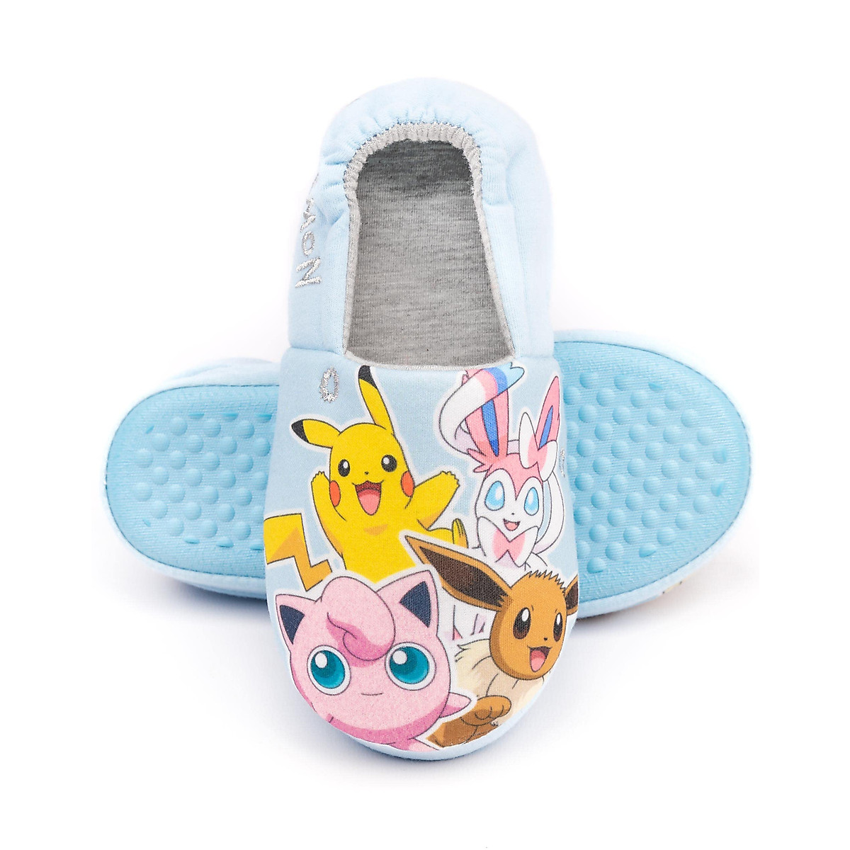 Pokemon Slippers Girls Kids Pikachu Sylveon Evee Blue Shoes Loafers 1.5 US