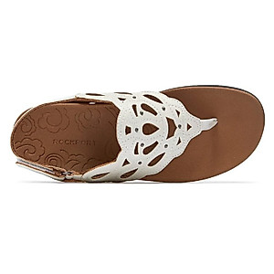 Rockport Women's Ridge Sling Sandal, White, 10 W US