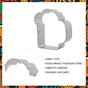 Beer Themed Cookie Cutters Stainless Steel, Baby Brewing Beer Set Beer Mug Bottle Onesie Rattle Baby Bottle Photo Plaques Dough Fondant Biscuit Molds for Baby Shower